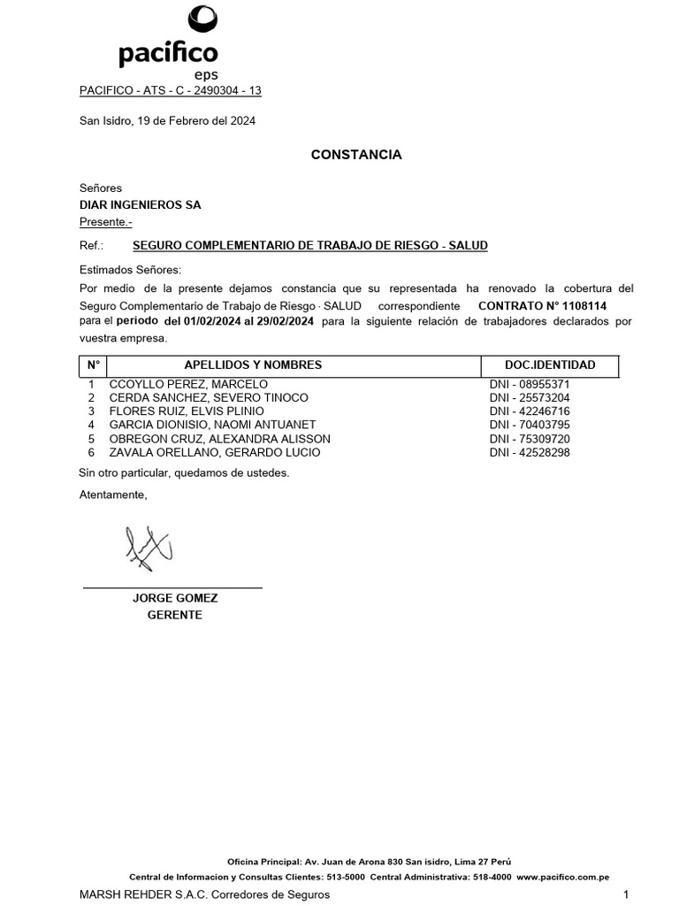 Adicional 11 - SCTR Salud - Febrero 2024 - Empl y Obr | PDF