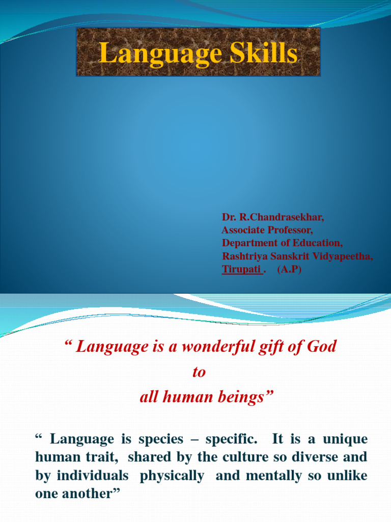 Language Skills: Listening, Speaking, Reading | PDF | Speech | English ...