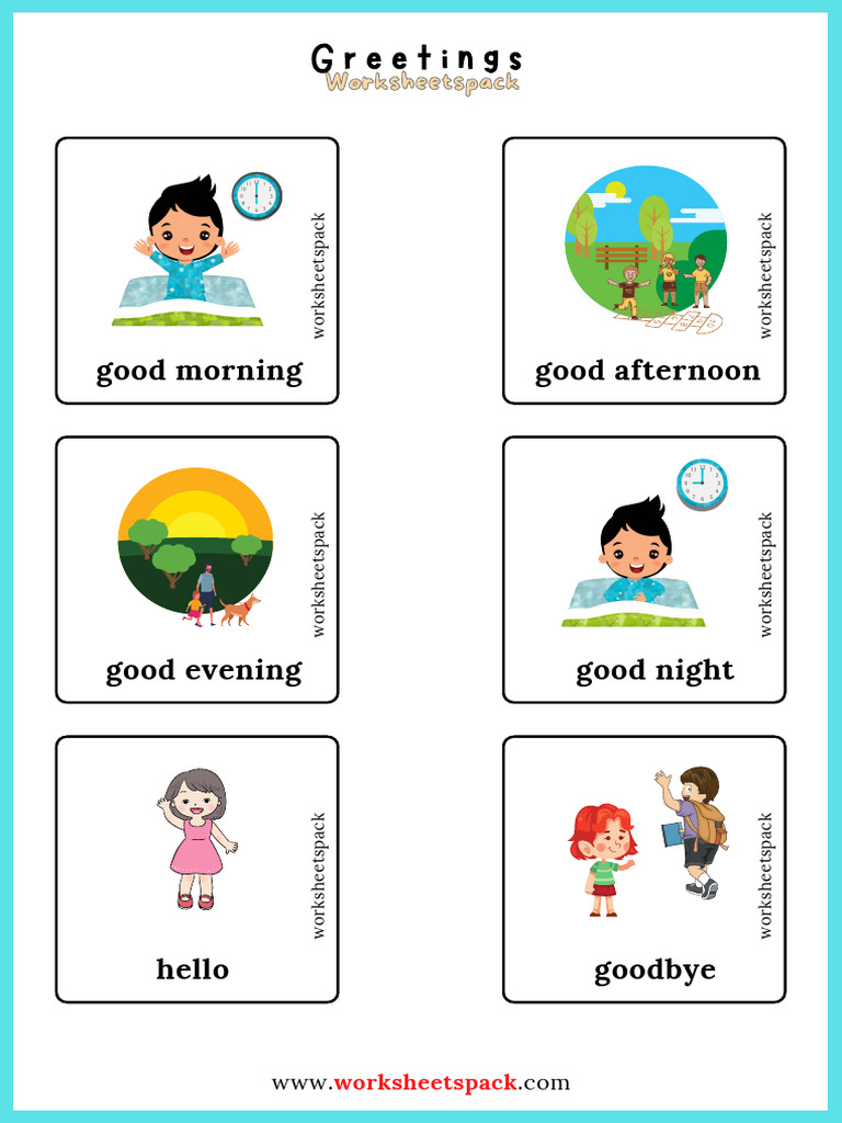 Printable Greetings Flashcards | PDF