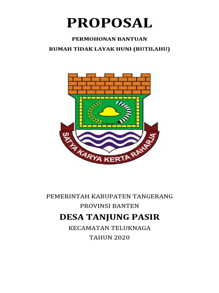 Proposal RUTILAHU Desa Tanjung Pasir | PDF