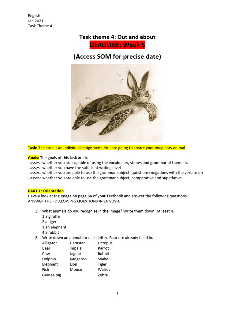 Create Your Imaginary Animal Assignment | PDF | Zoology