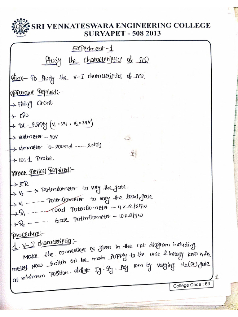 Power Electronics Lab Record Pdf