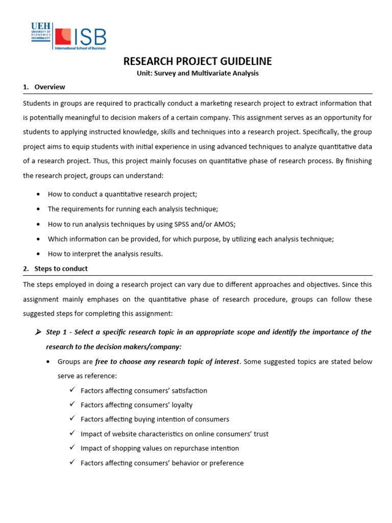 Research Project Guideline - SMA-T22324PWB-1 | PDF | Survey Methodology | Data