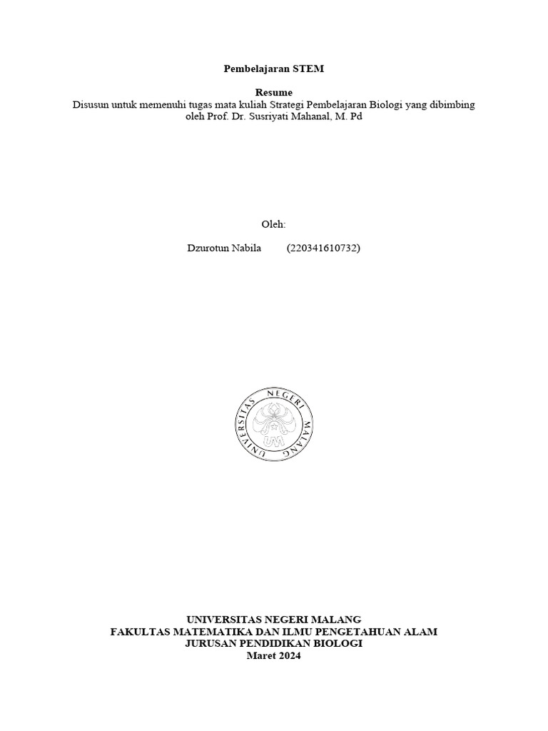 RQA 5 - Pembelajaran Stem | PDF