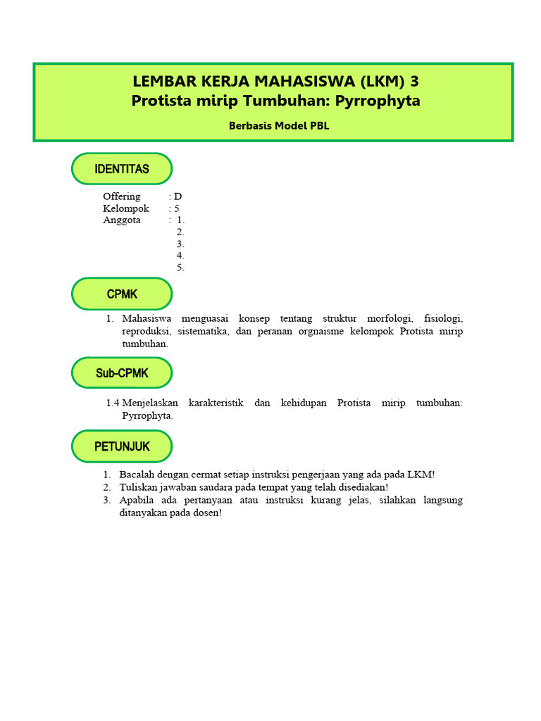LKM 3 - Pyrrophyta - PBL | PDF