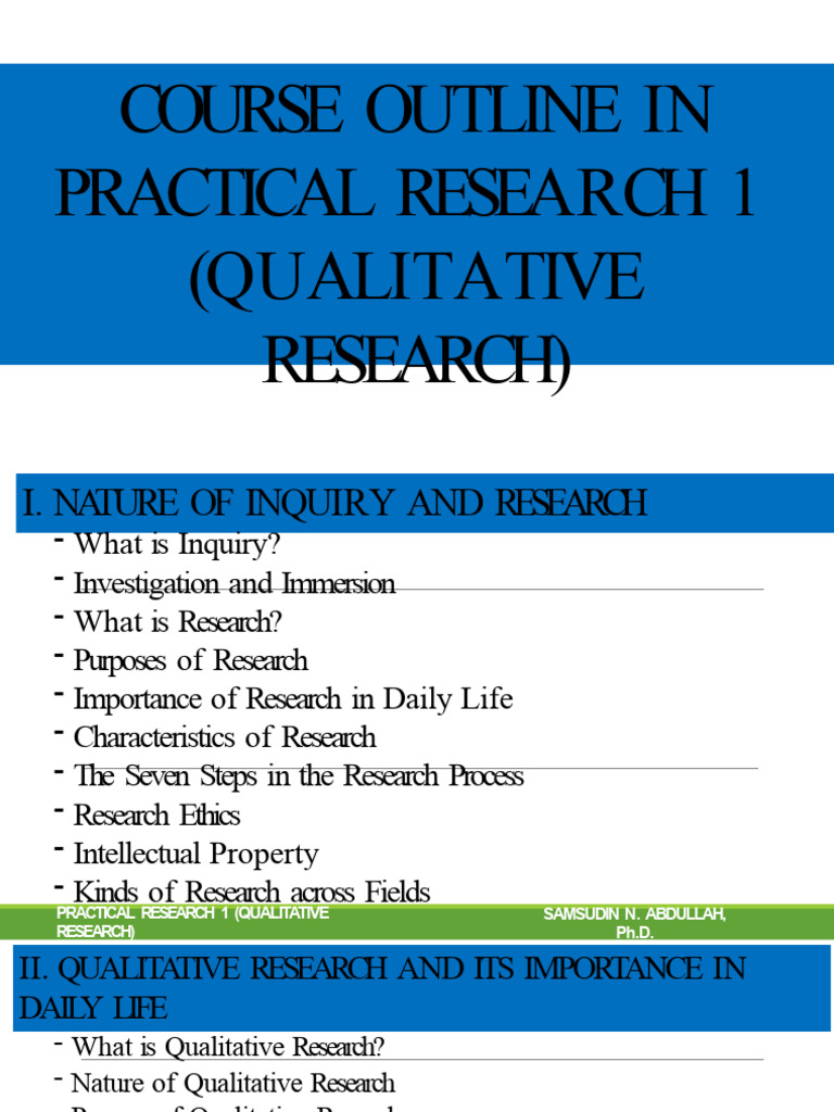 Practical Research 1 | PDF | Qualitative Research | Inquiry