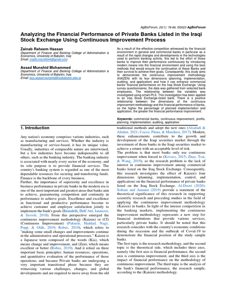 Bank and Improvement Process | PDF | Banks | Methodology
