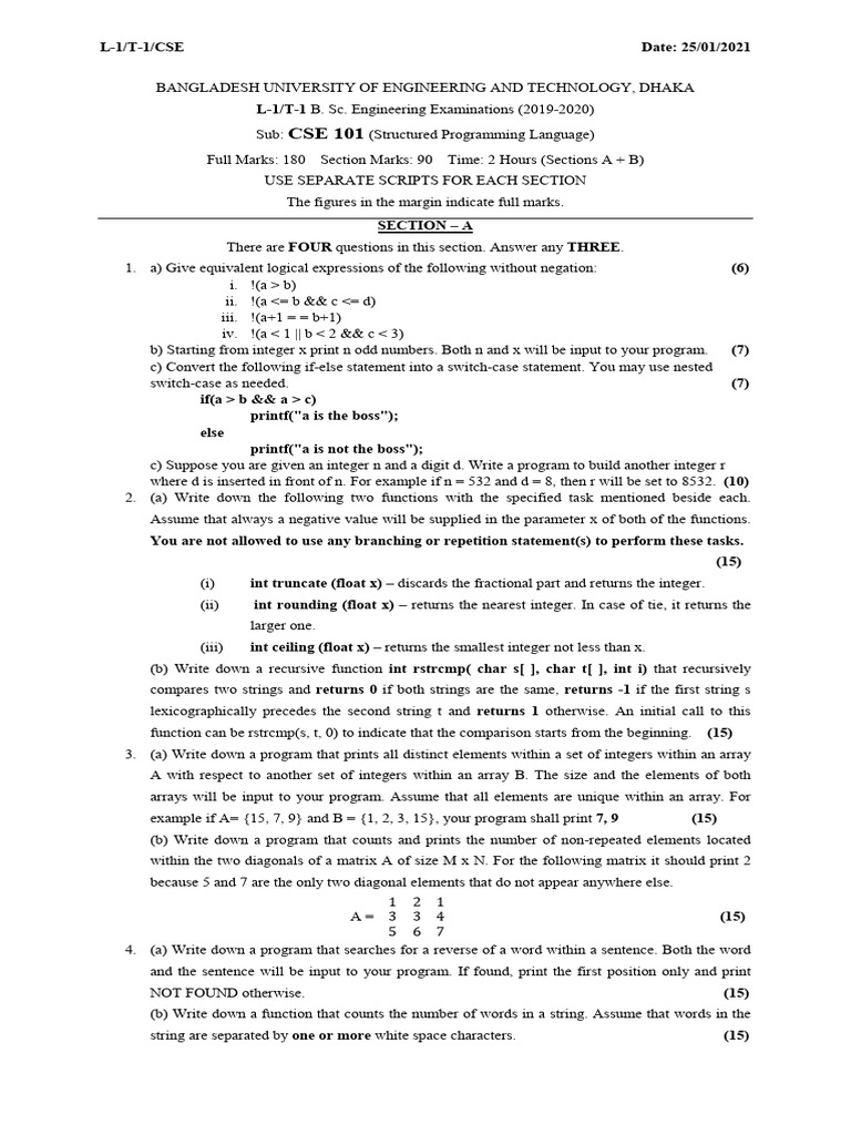 2019-20 | PDF | Pointer (Computer Programming) | Integer (Computer Science)