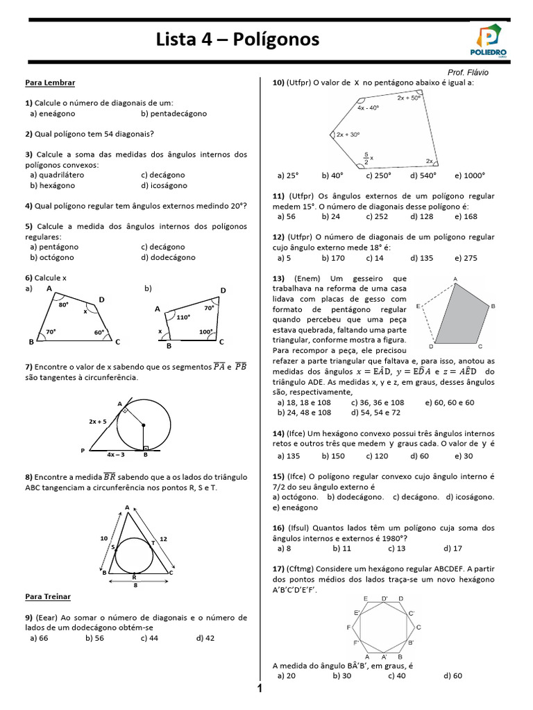 Polígonos | PDF | Triângulo | Polígono
