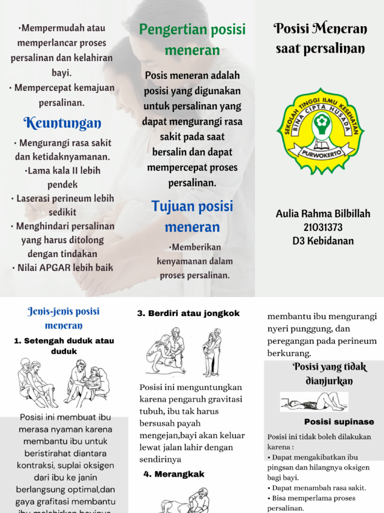 Leaflet Posisi Meneran Persalinan | PDF