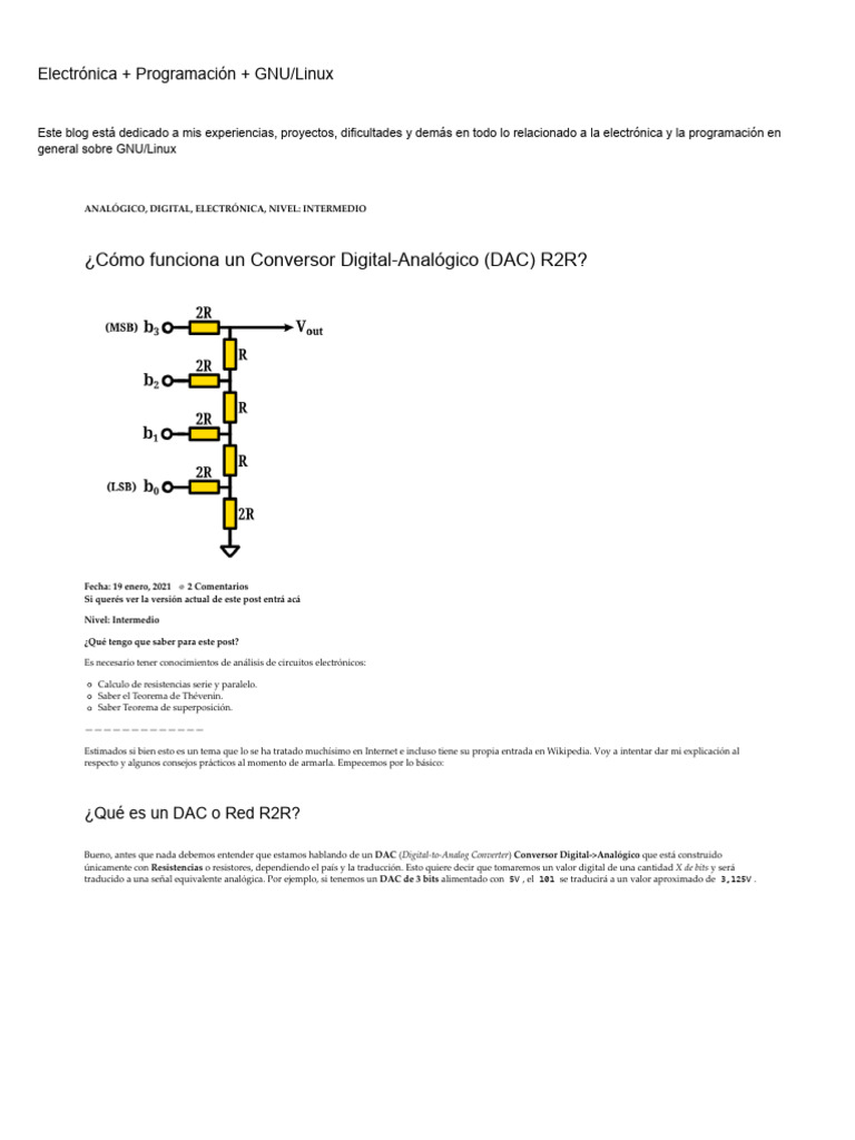 ¿Cómo Funciona Un Conversor Digital-Analógico (DAC) R2R_ – Electrónica ...