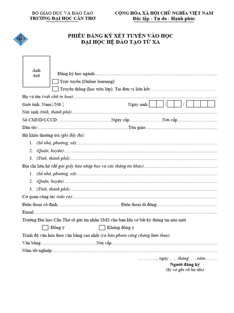 Phieu Dang Ky Xet Tuyen Tu Xa Pdf