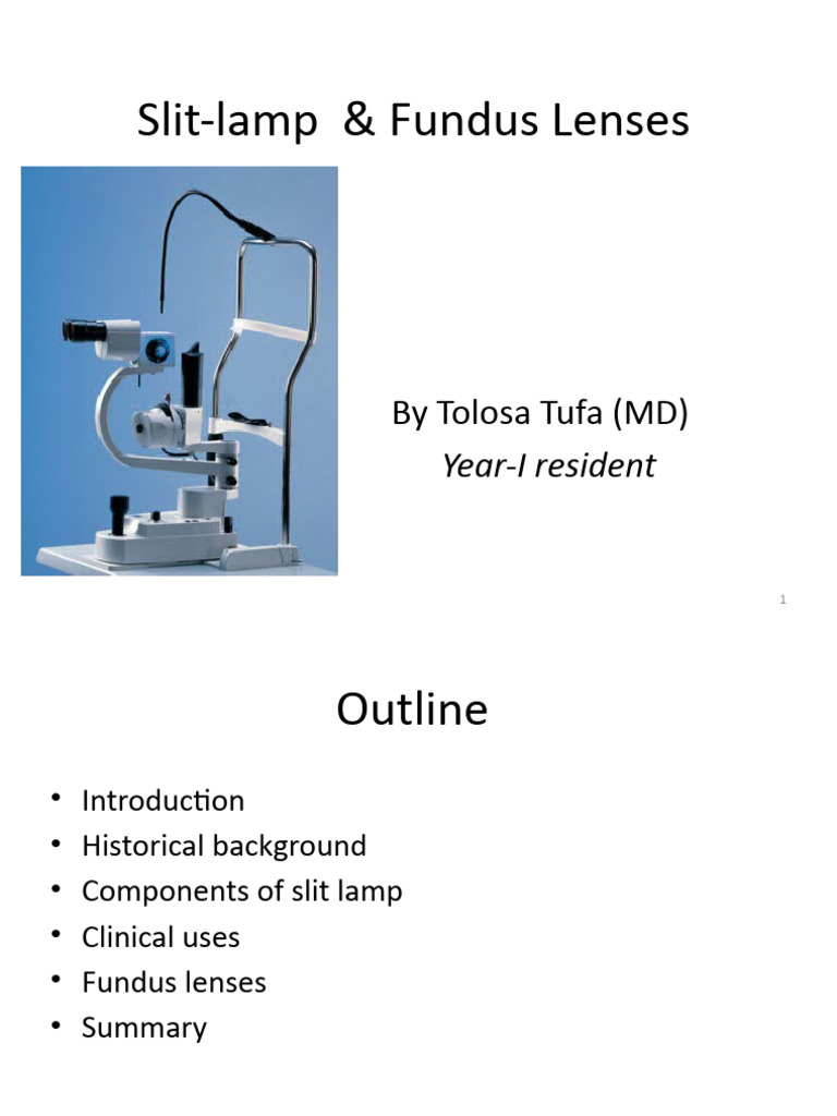 Slit Lamp Biomicroscope.. | PDF