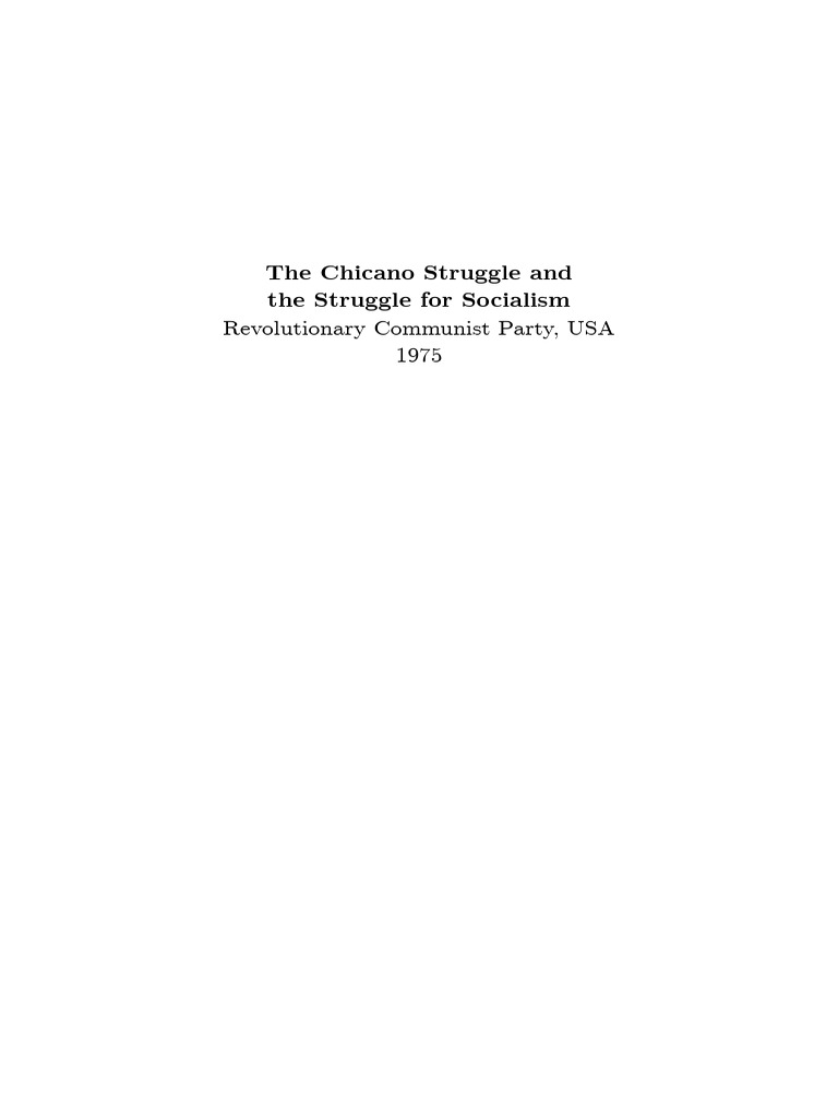 The Chicano Struggle and The Struggle For Socialism | PDF | New Spain ...