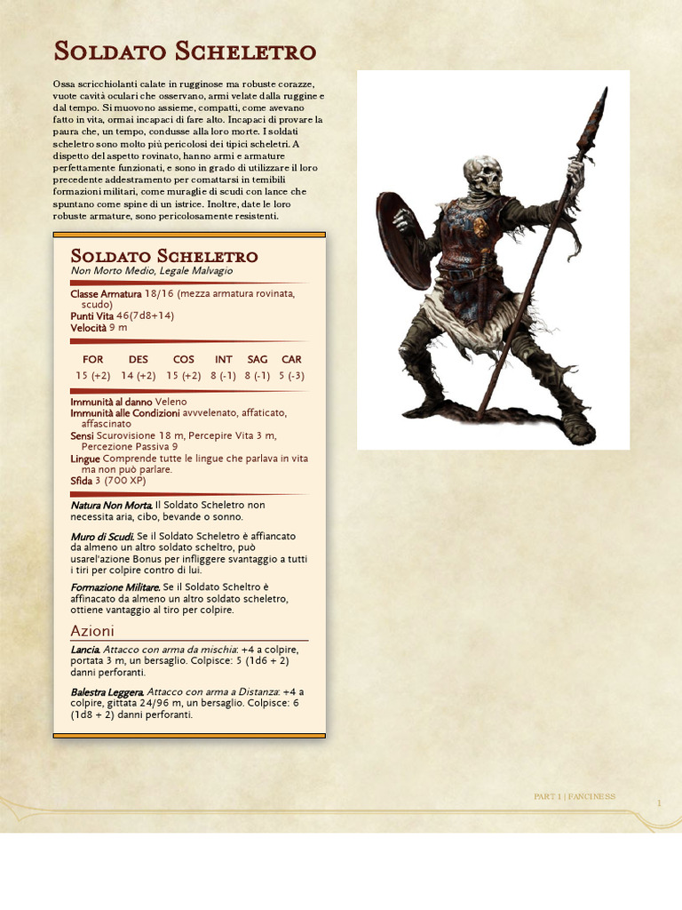Soldato Scheletro - The Homebrewery | PDF