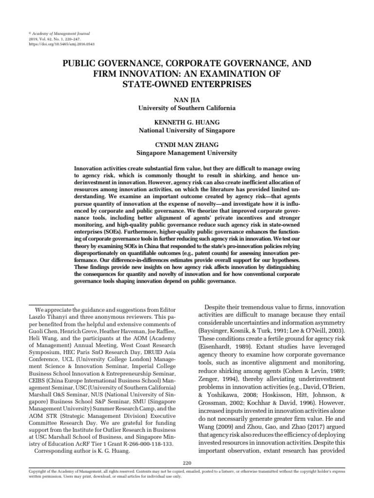 1 1 Top Tiers Robust Sub Sampel Public Governance, Corporate Governance, and Firm Innovation ...