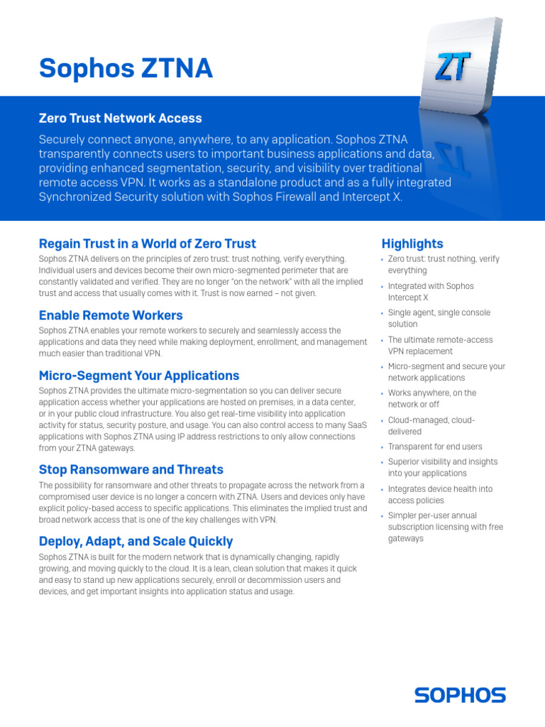 Sophos Ztna Ds | PDF | Cloud Computing | Computer Security