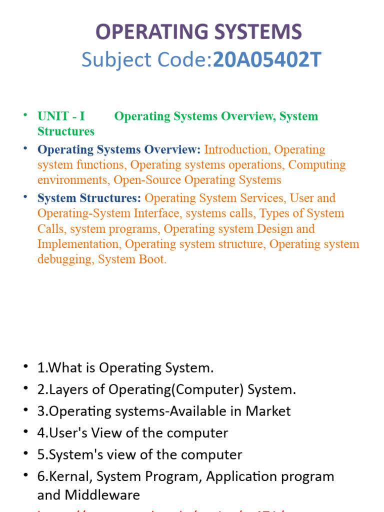 Os Unit-I | PDF | Operating System | Linux