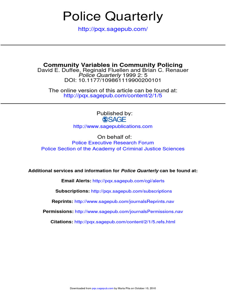 Community Variables in Community Policing | PDF | Community Policing ...