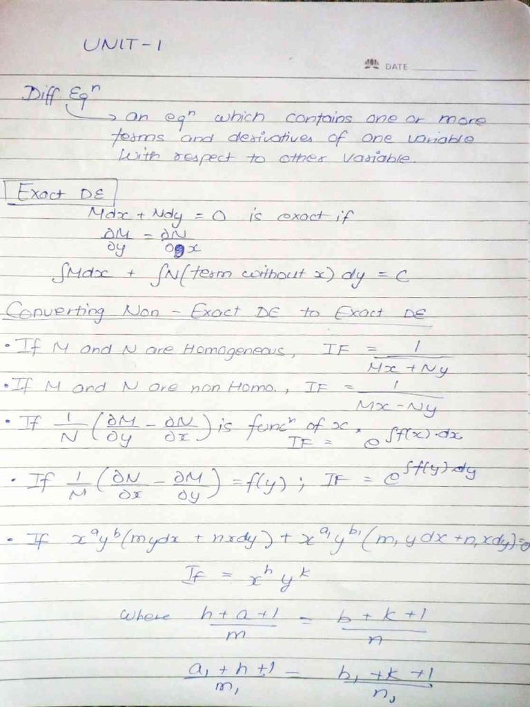 Differential Equations Notes Concise | PDF