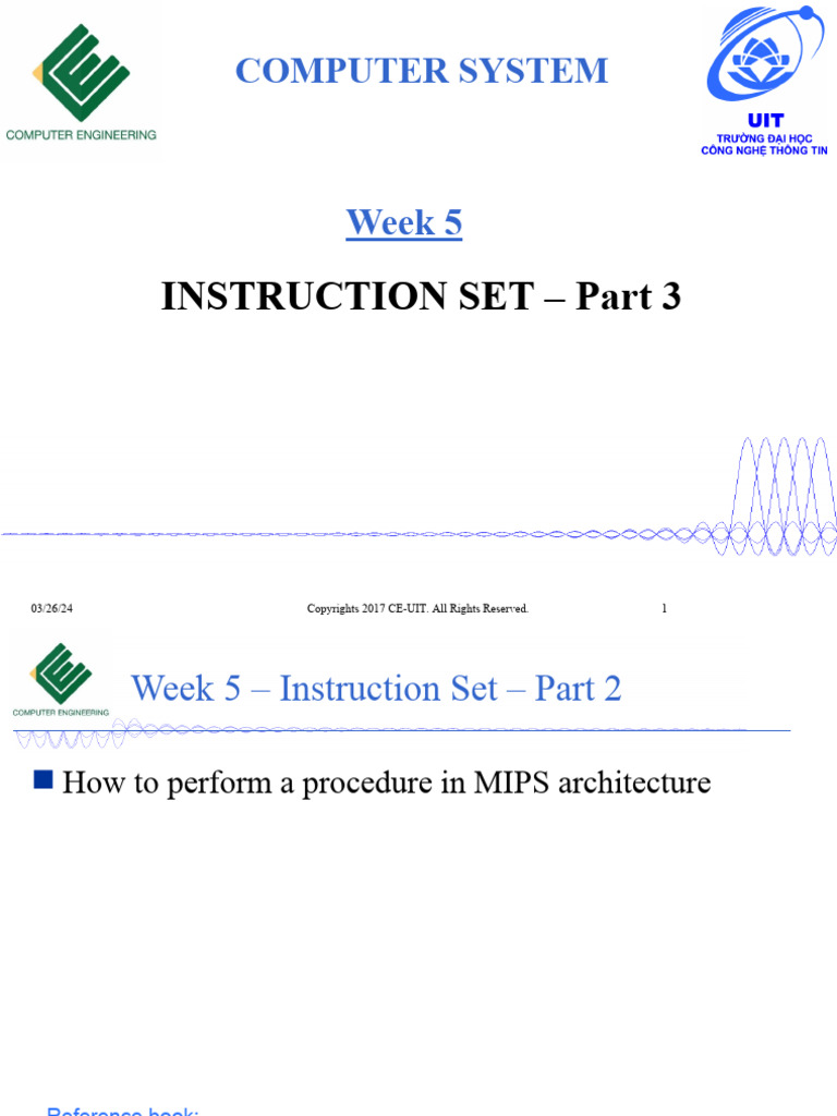 Week5 - Instruction Set - Part 3 | PDF | Pointer (Computer Programming) | Control Flow