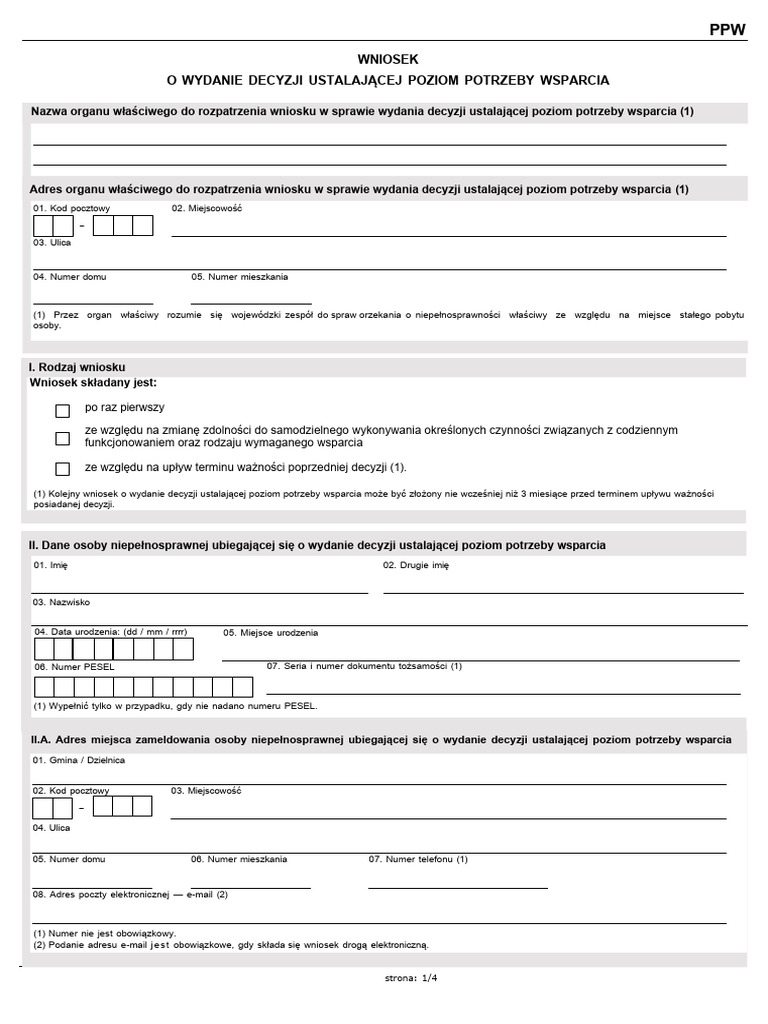 Wniosek Swiadczenie Wspierajace 38021195 | PDF