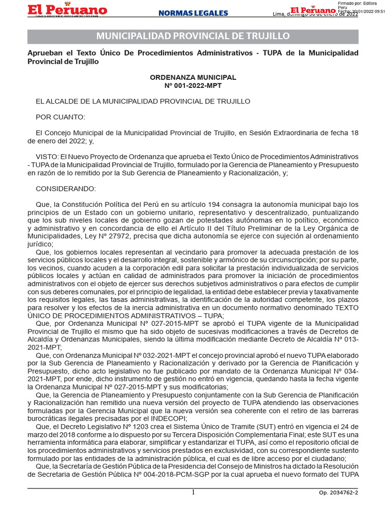 Tupa MPT El Peruano 2022 | PDF | Tarjeta de crédito