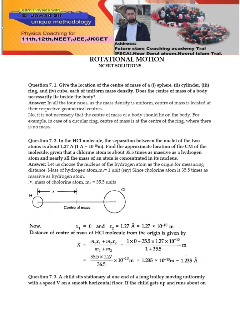 ROTATIONAL MOTION-1 | PDF | Rotation Around A Fixed Axis | Torque