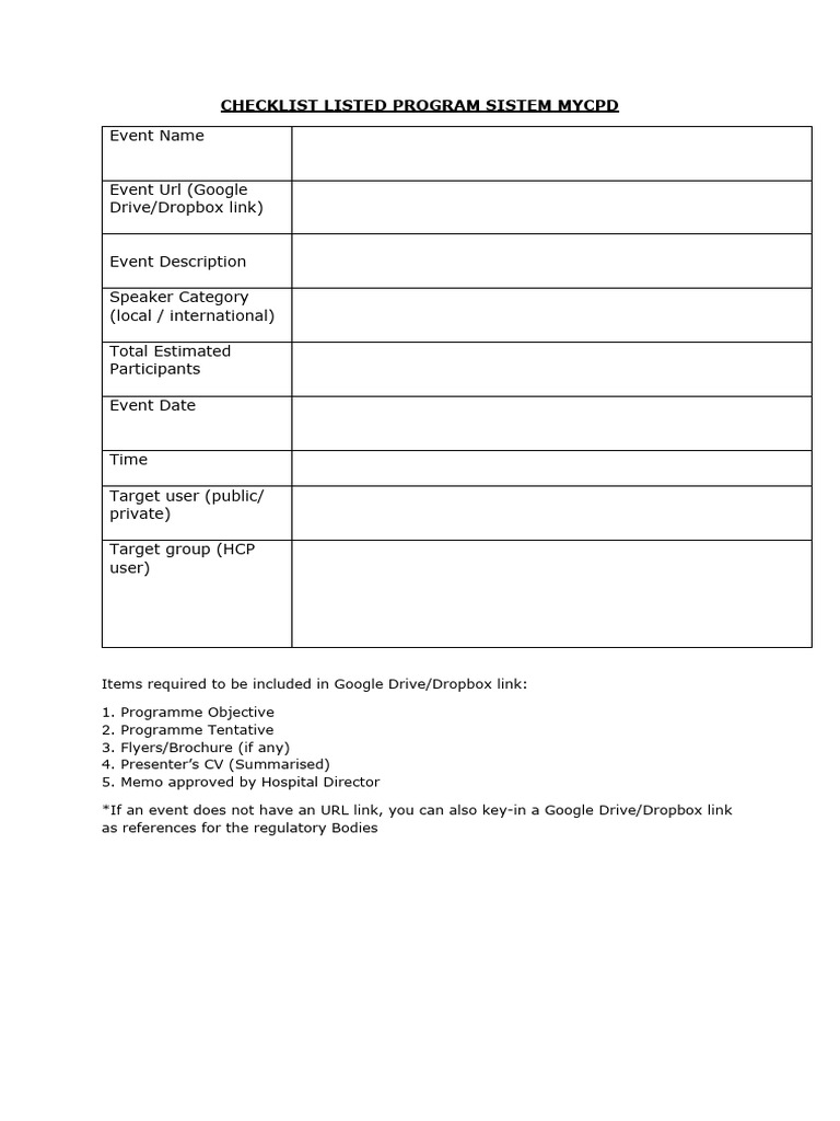 Checklist Listed Program Mycpd 30082023 | PDF | Psychologist | Social ...