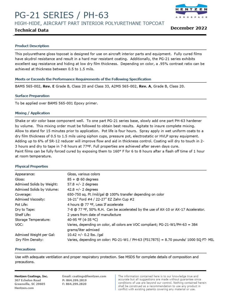 PG-21-Series 1-1 PH-63 Rev. Dec. 2022 (2) | PDF | Paint | Secondary ...