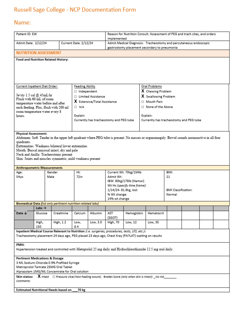ICU Step-Down Case Documentation and Questions - Rayburn | Download ...