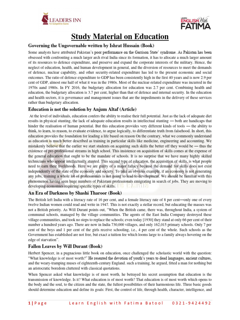 Education | PDF | Literacy | Extremism