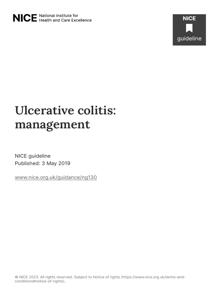 Ulcerative Colitis Management Guidelines | PDF | Ulcerative Colitis ...