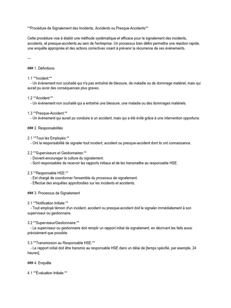 Procedure de Signalement | PDF