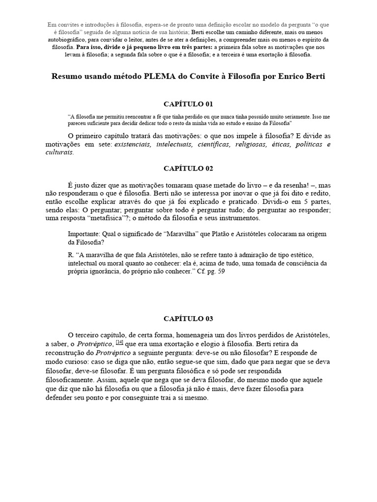 Motivações e Essência da Filosofia | PDF | Aristóteles | Fé