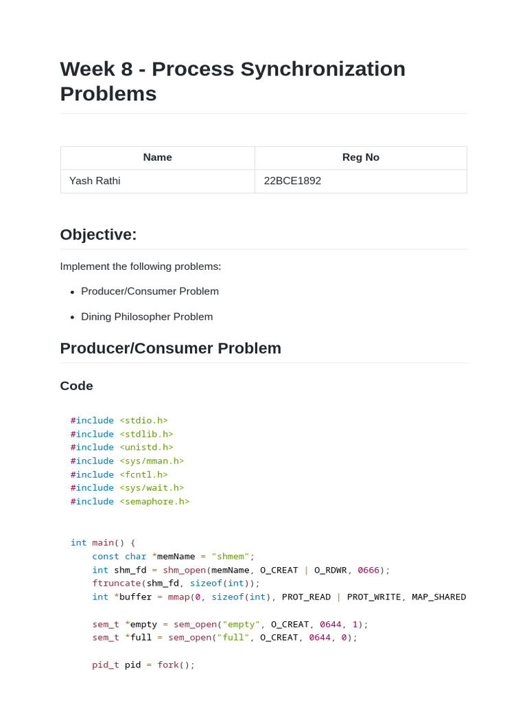 Week 8 - 22BCE1892 | PDF | Concurrency (Computer Science) | C++