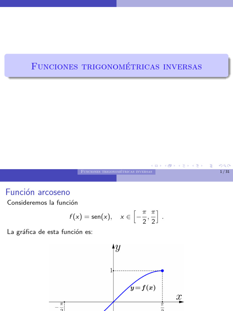 Funciones Trigonométricas Inversas | PDF | Funciones trigonométricas | Función (Matemáticas)