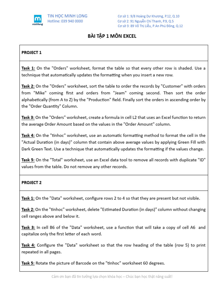 FILE CÂU HỎI - E BT1 | PDF | Worksheet | Microsoft Excel
