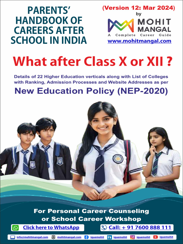 Parents Career Handbook 2024 | PDF | Multiple Choice | Qualifications