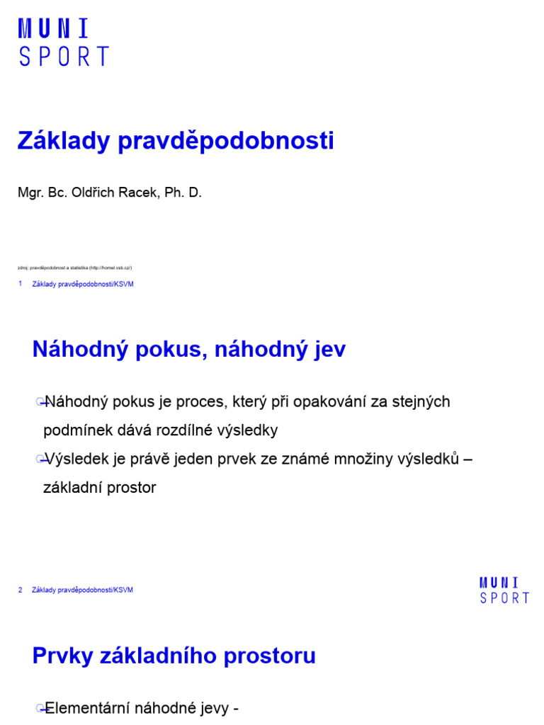 Prednaska 7 Zaklady Pravdepodobnosti | PDF