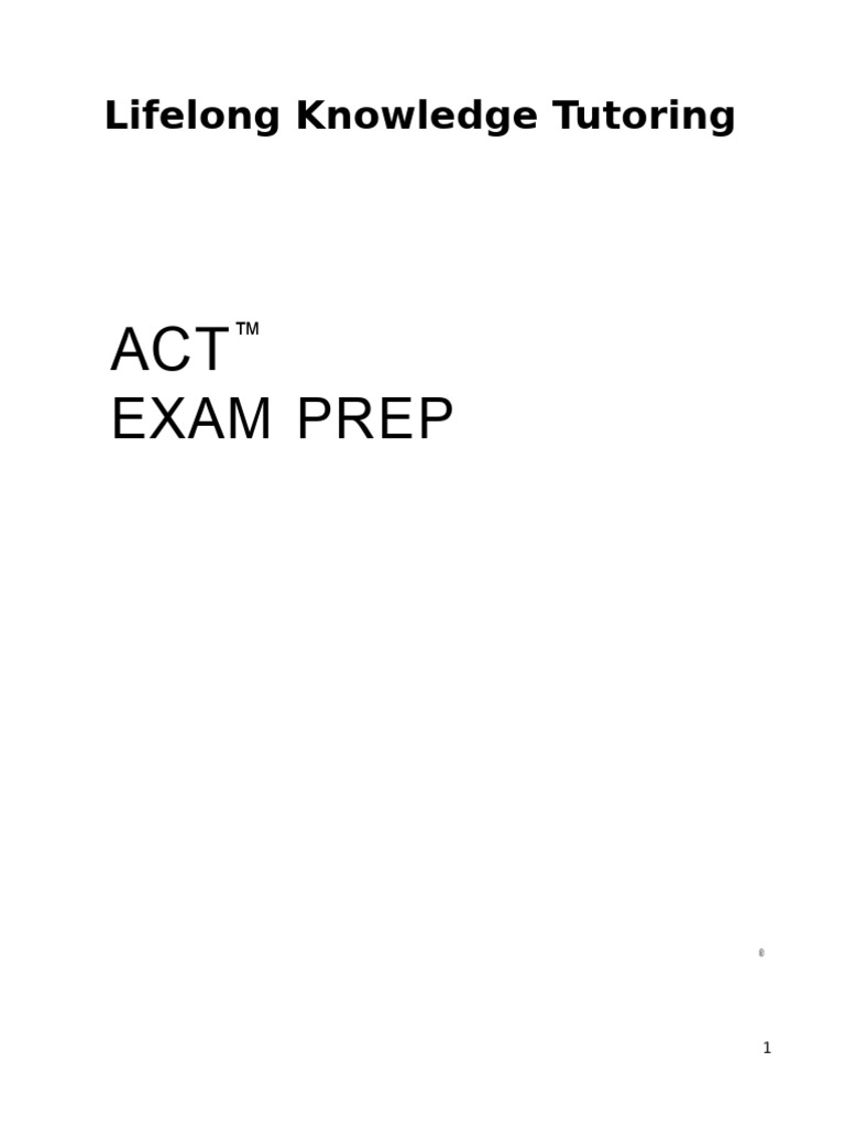 ACT Test Prep | PDF | Clause | Verb