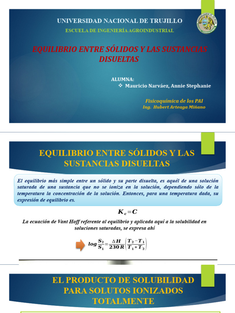 Producto de Solubilidad | PDF | Solubilidad | Equilibrio químico