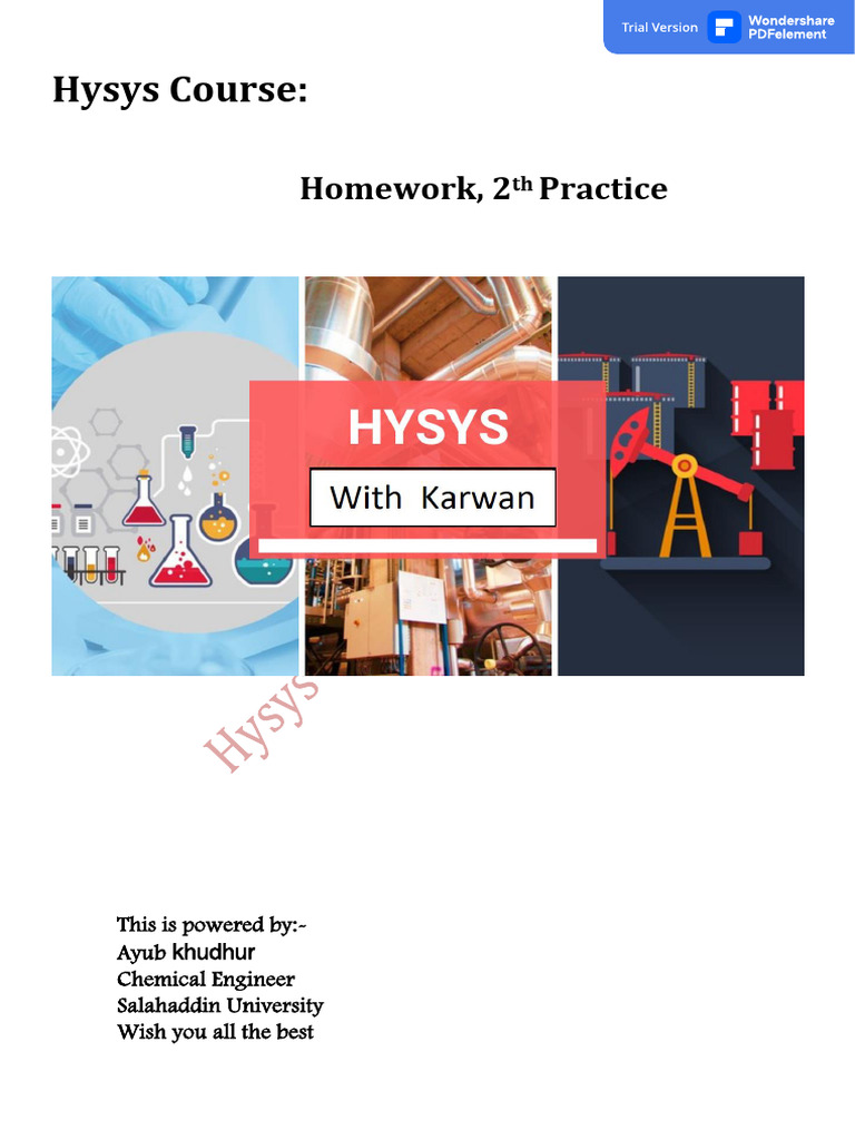 Homeworkd Second Week Practice Hysys Course With Karwan | PDF | Heat ...