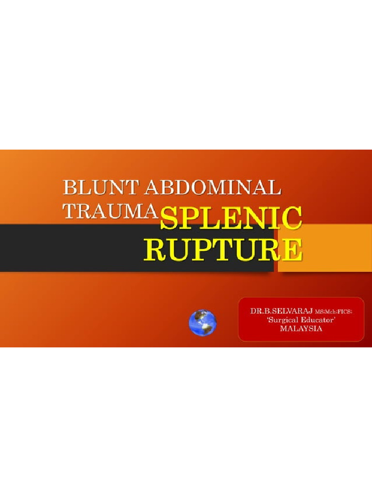 Splenic Rupture | PDF