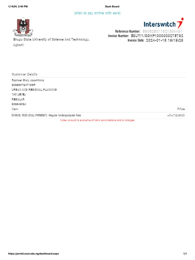 School Fees Invoice | PDF