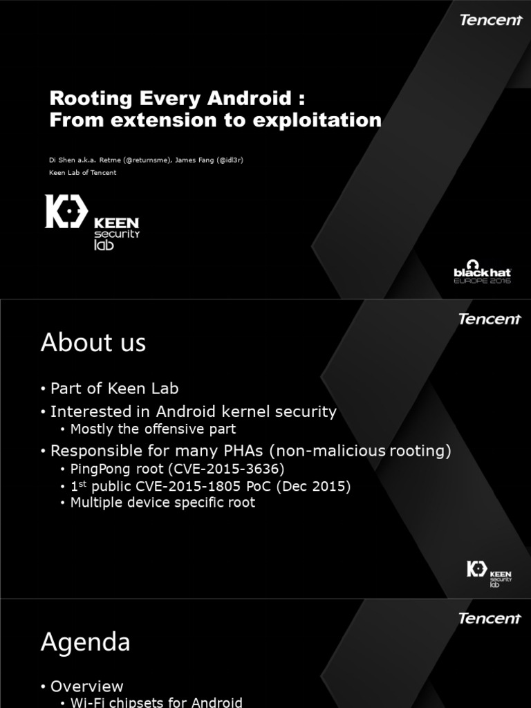 Eu 16 Shen Rooting Every Android From Extension To Exploitation | PDF | Android (Operating ...