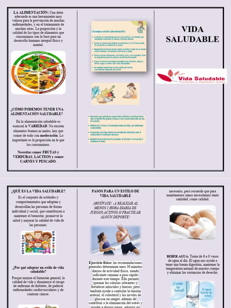 Triptico-de-la-Vida-Saludable | PDF | Dieta saludable | Alimentos