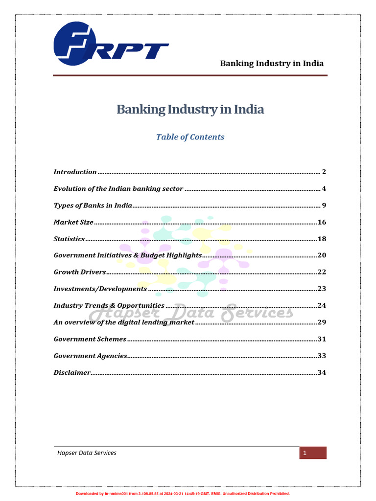 Overview of India's Banking Sector | PDF | Banks | Reserve Bank Of India