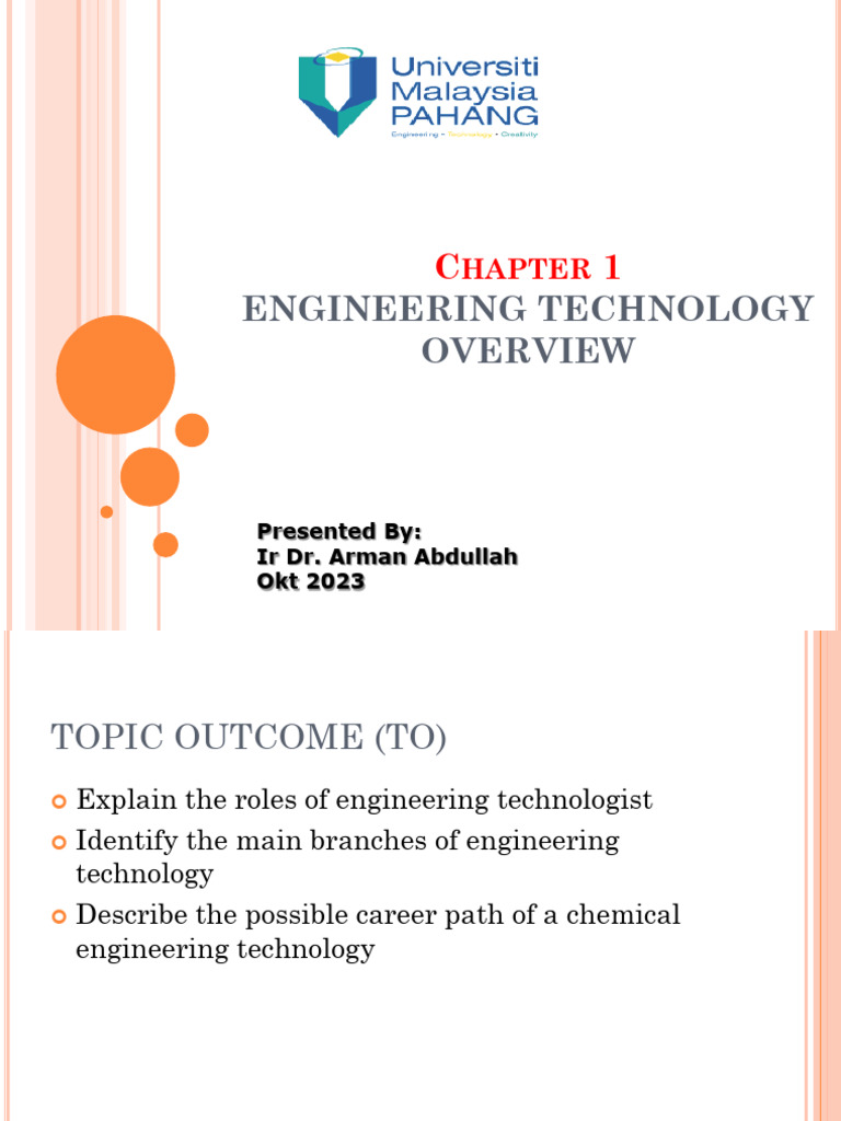 Chapter 1- Engineering Tech Overview 2023 | PDF | Engineering | Chemistry