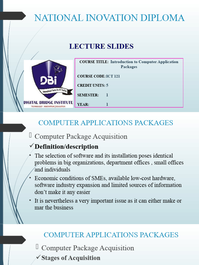 ICT 121 Students Notes New B | PDF | Microsoft Excel | Spreadsheet